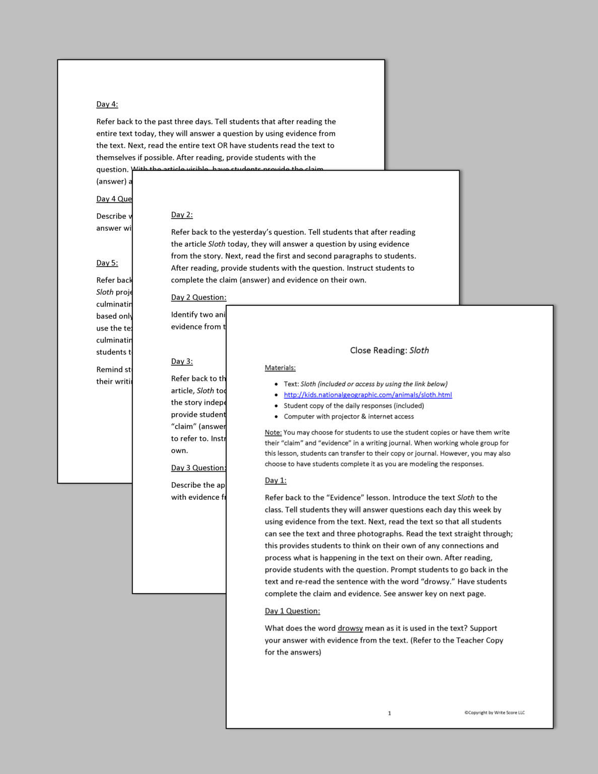 Writing Lesson Plans – Write Score