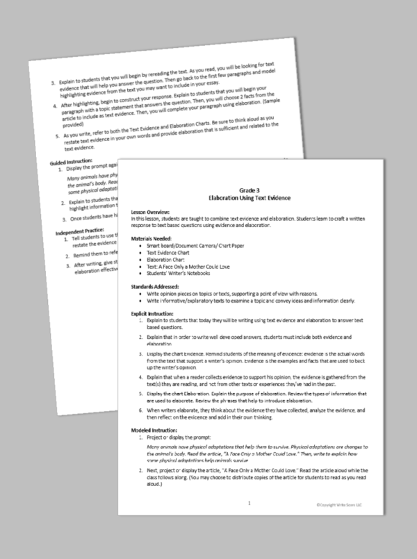 Writing Lesson Plans – Write Score