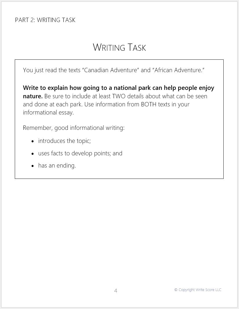 Smarter Balanced Assessments – Write Score