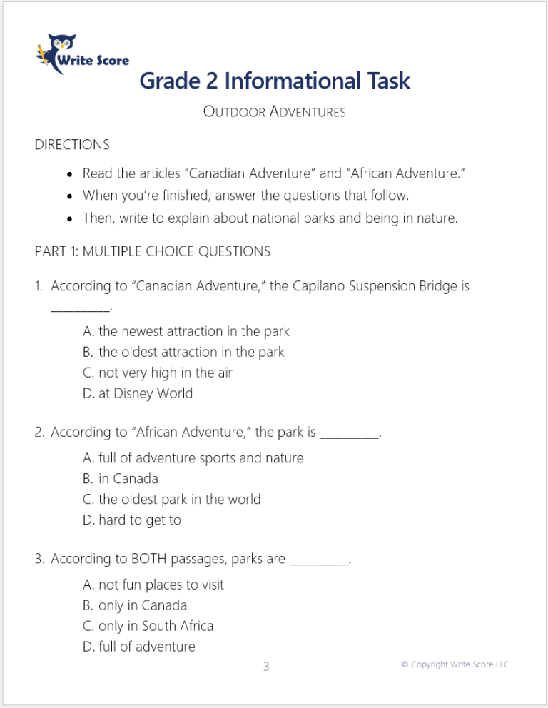 Smarter Balanced Assessments – Write Score