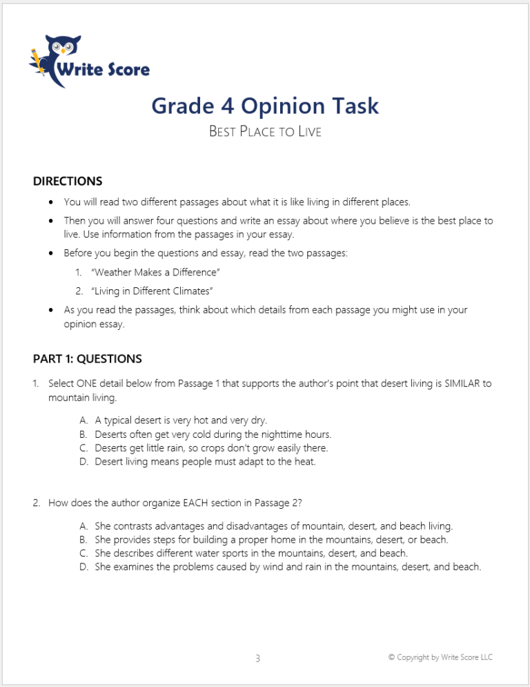 Smarter Balanced Assessments – Write Score