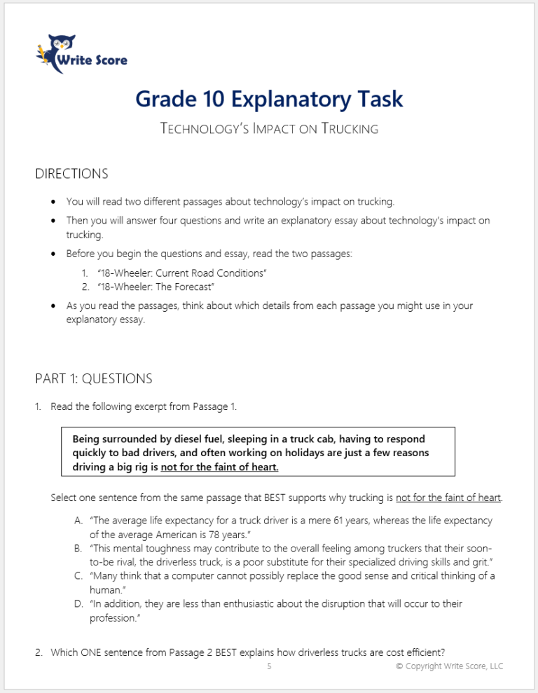 Smarter Balanced Assessments – Write Score