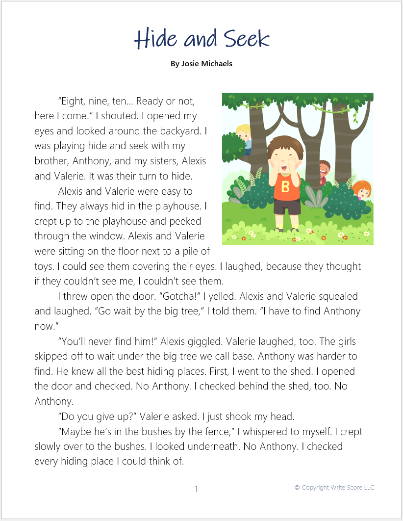 Smarter Balanced Assessments – Write Score