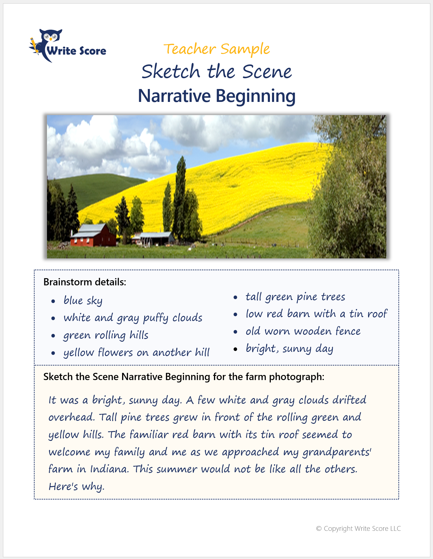 Robust Instructional Materials – Write Score